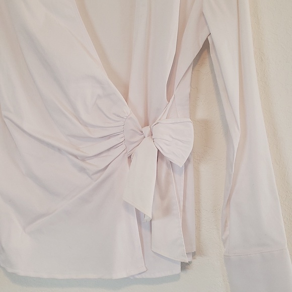 Express | Tops | Express Cute White Bow Front Button Down Shirt | Poshmark